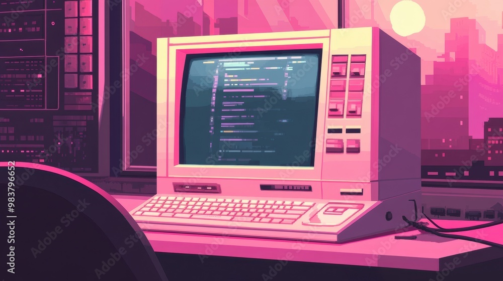 Retro old computer user interface,Pink Y2K computer window page and ...