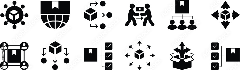 Delivery service icon set . Containing order tracking, delivery home ...