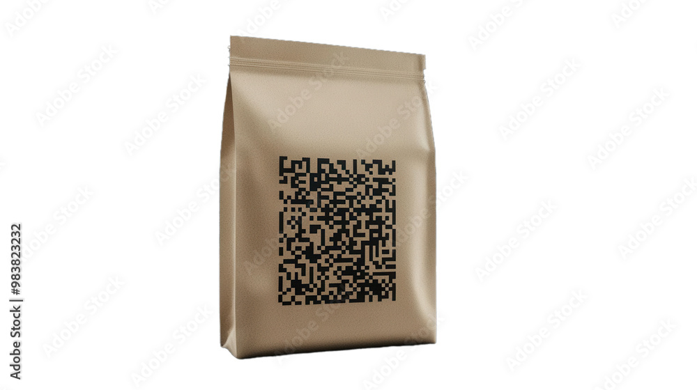 Futuristic packaging with QR code displaying nutritional information on ...