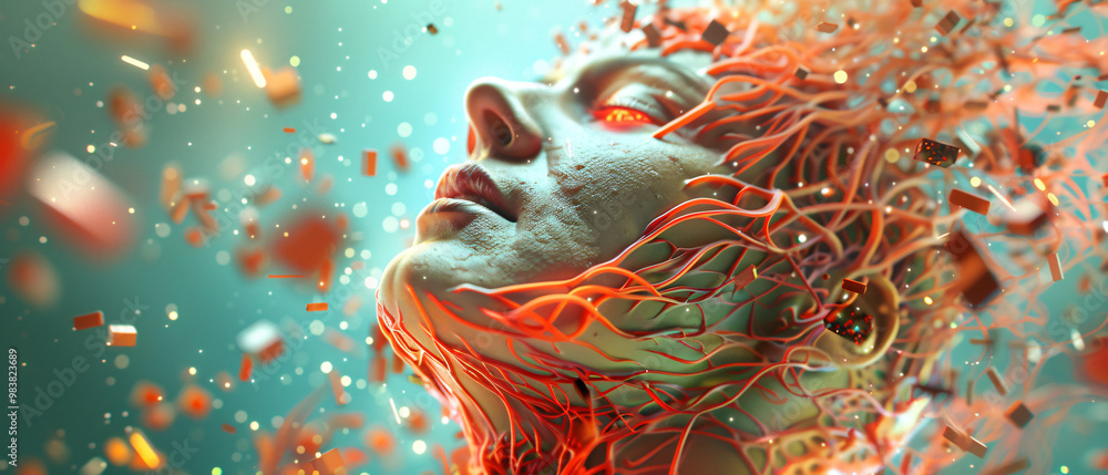 A human face contorting in unimaginable pain. The flesh melts and wraps ...