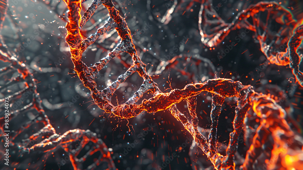 Fractal DNA Infection: A warped and distorted double helix symbolizing ...