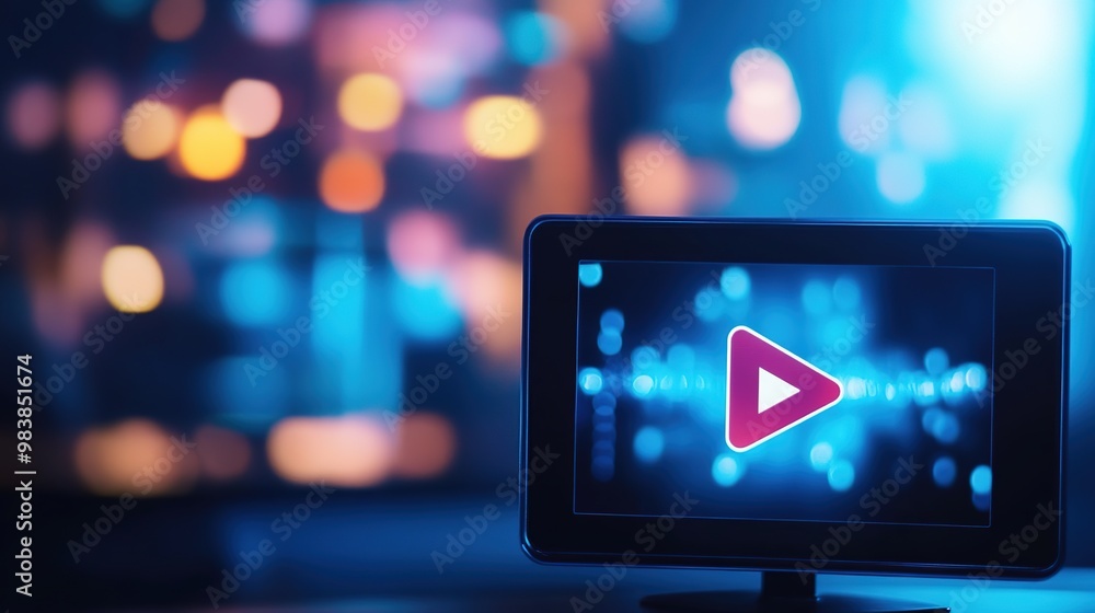 A modern video streaming icon featuring a sleek design that symbolizes ...