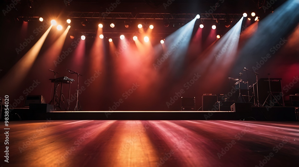 Event stage with spotlight illuminated the stage for rock concert Stock ...