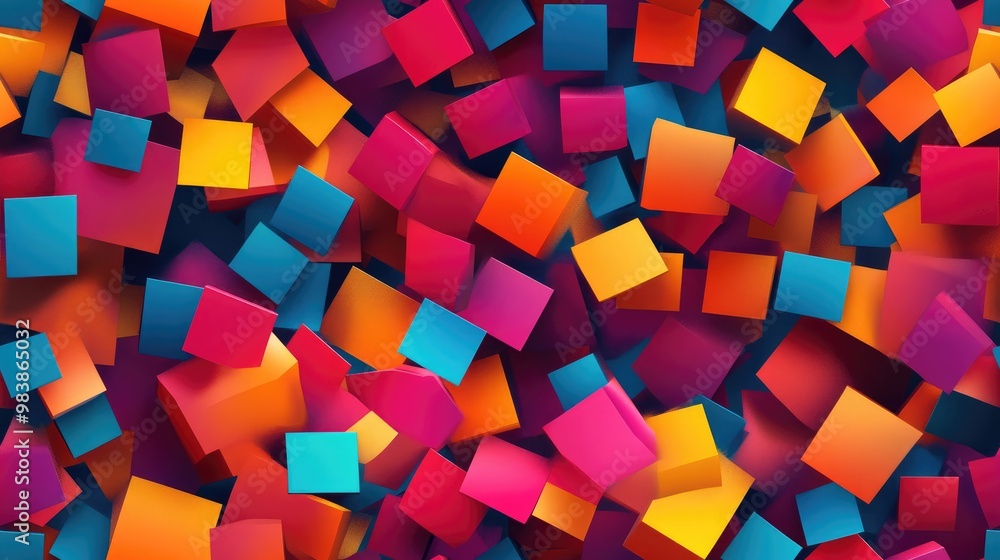 Colorful modern 3D topology background featuring abstract mosaic ...