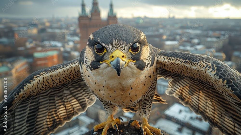Majestic Peregrine Falcon: Hyper-Realistic Capture of a Fierce Bird of ...