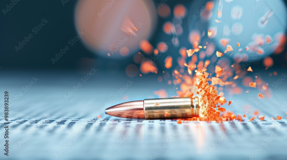 Bullet Passing Through a Newspaper. An image of a bullet passing ...