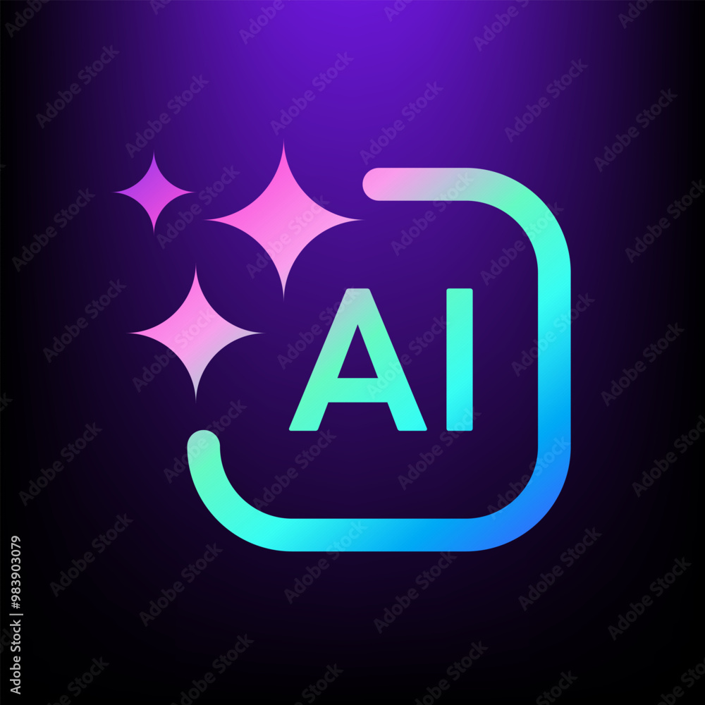 AI Generate logo, Artificial Intelligence colorful rainbow Gradient ...