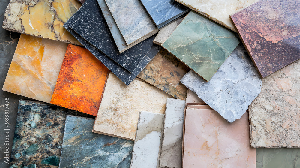 stone flooring samples, featuring a range of textures from smooth and ...