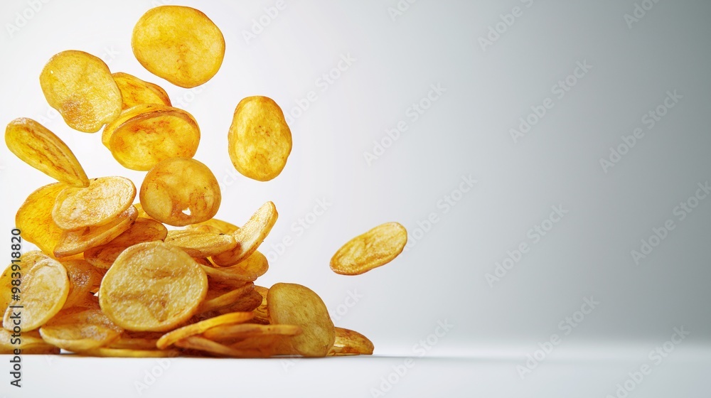 Golden Cascade: Crispy potato chips take flight in a mouthwatering ...