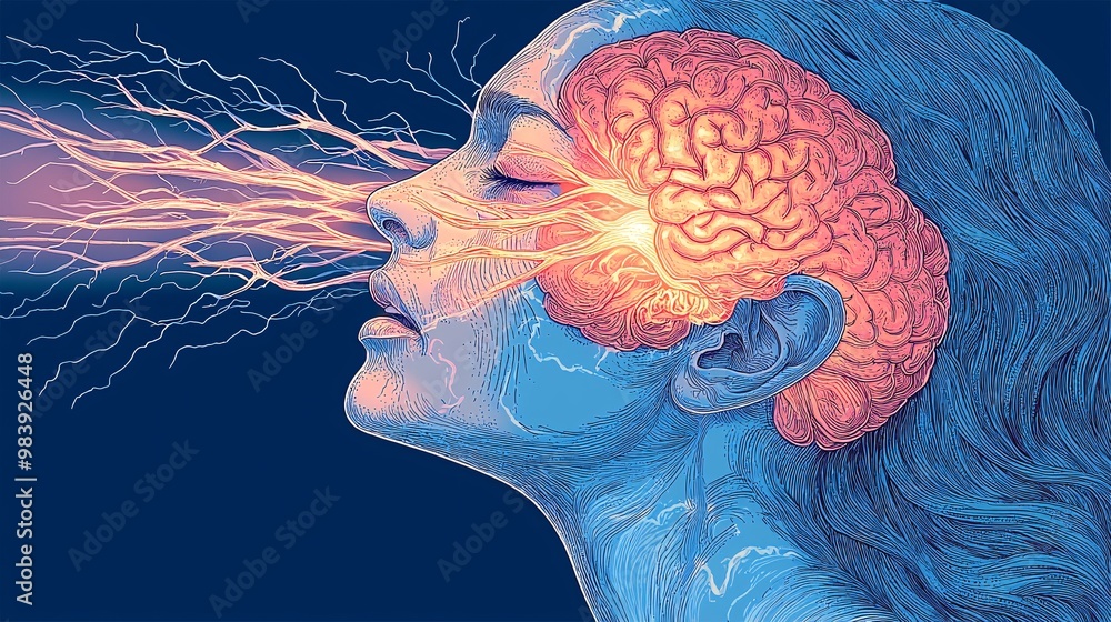A detailed diagram showing the effects of MS on the brain visual cortex ...