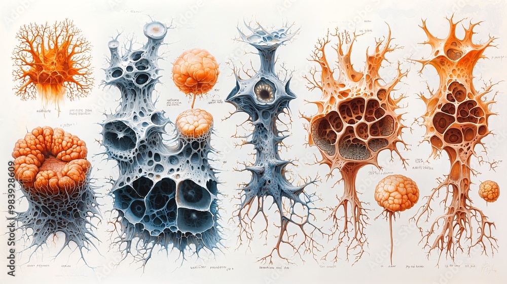 A detailed breakdown of the different stages of MS lesions, showing ...
