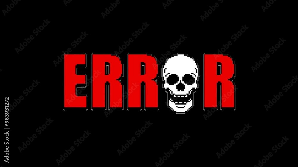 Looping animation of the text "ERROR". 3d 4k. error on a transparent ...