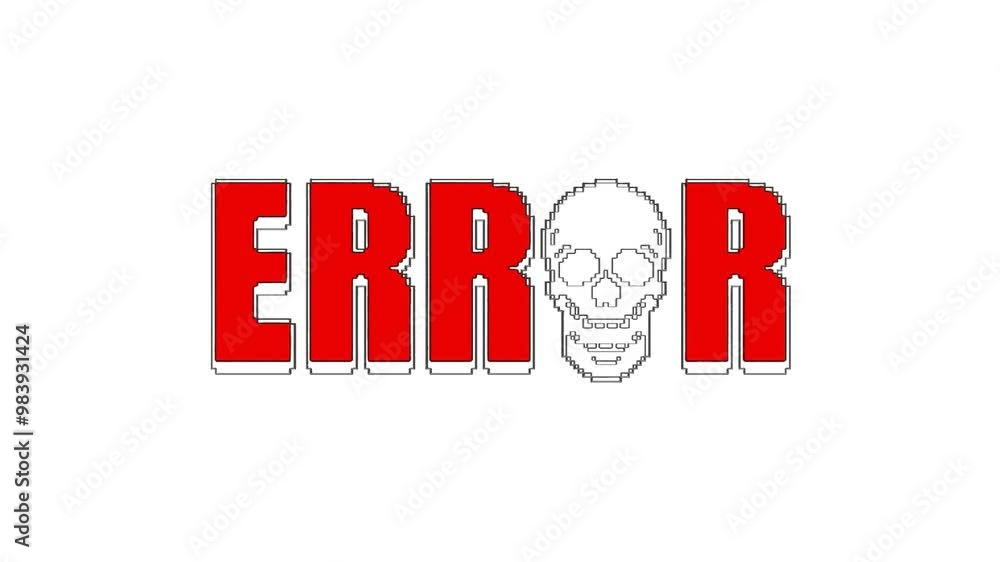 Vídeo do Stock: Looping animation of the text "ERROR". 3d 4k. error on ...