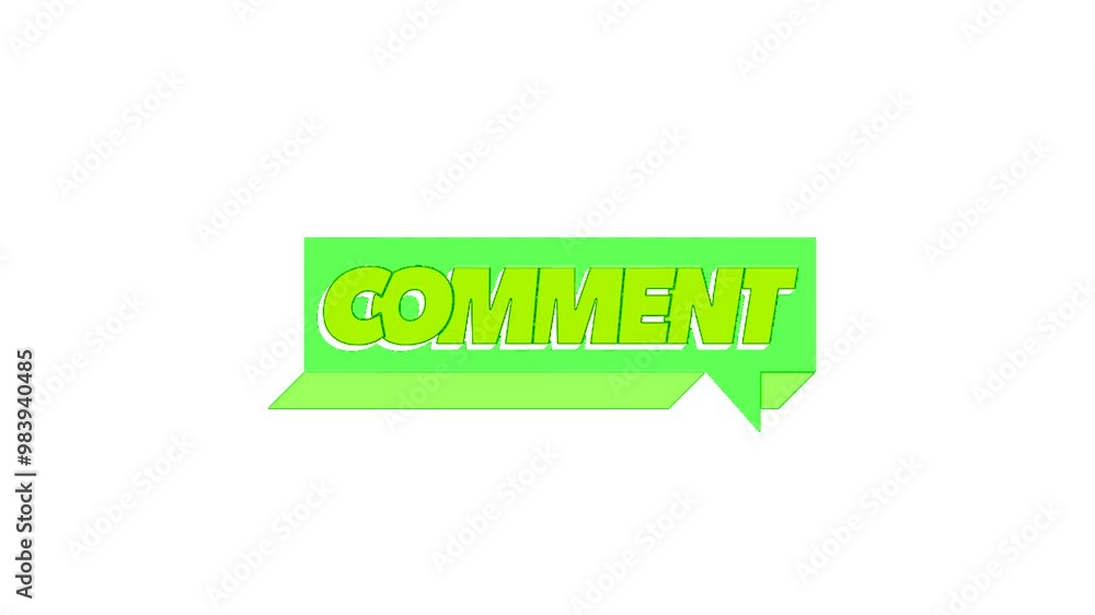 Looping animation of the text "COMMENT". 3d 4k. comment on a ...