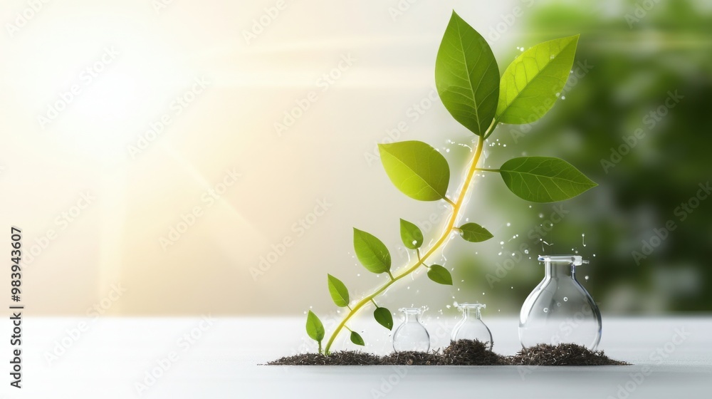 Visual guide showing photosynthesis stages with icons for sunlight ...