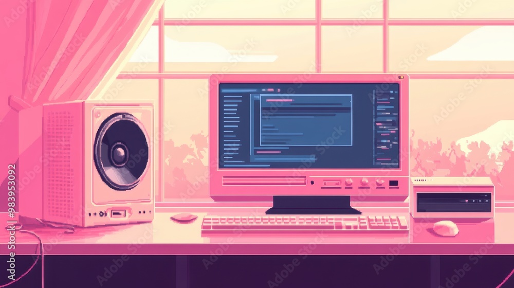 Retro old computer user interface,Pink Y2K computer window page and ...