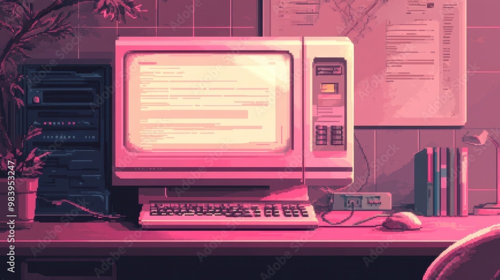 Retro old computer user interface,Pink Y2K computer window page and retro interface of PC ...