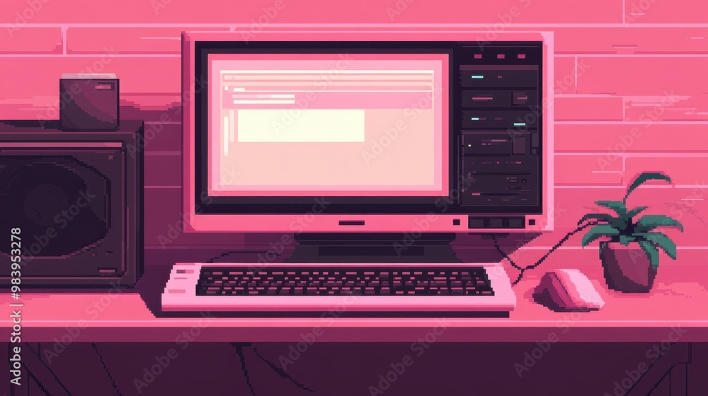 Retro old computer user interface,Pink Y2K computer window page and ...