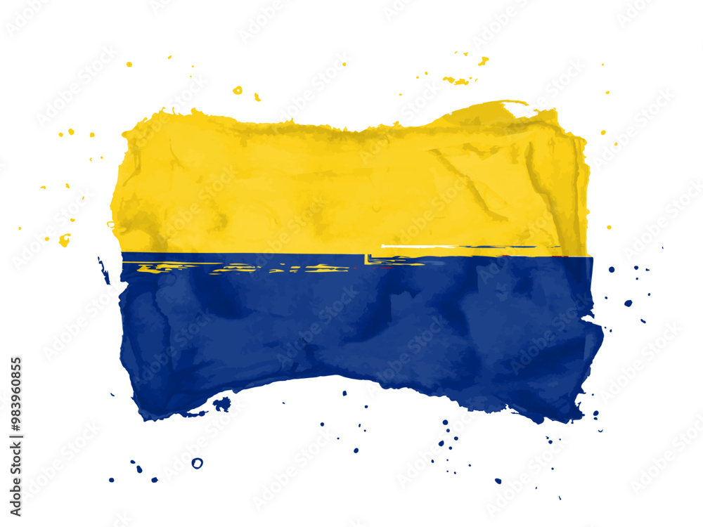 Flag of Perlis, brush stroke background. Flag State Perlis of Malaysia ...