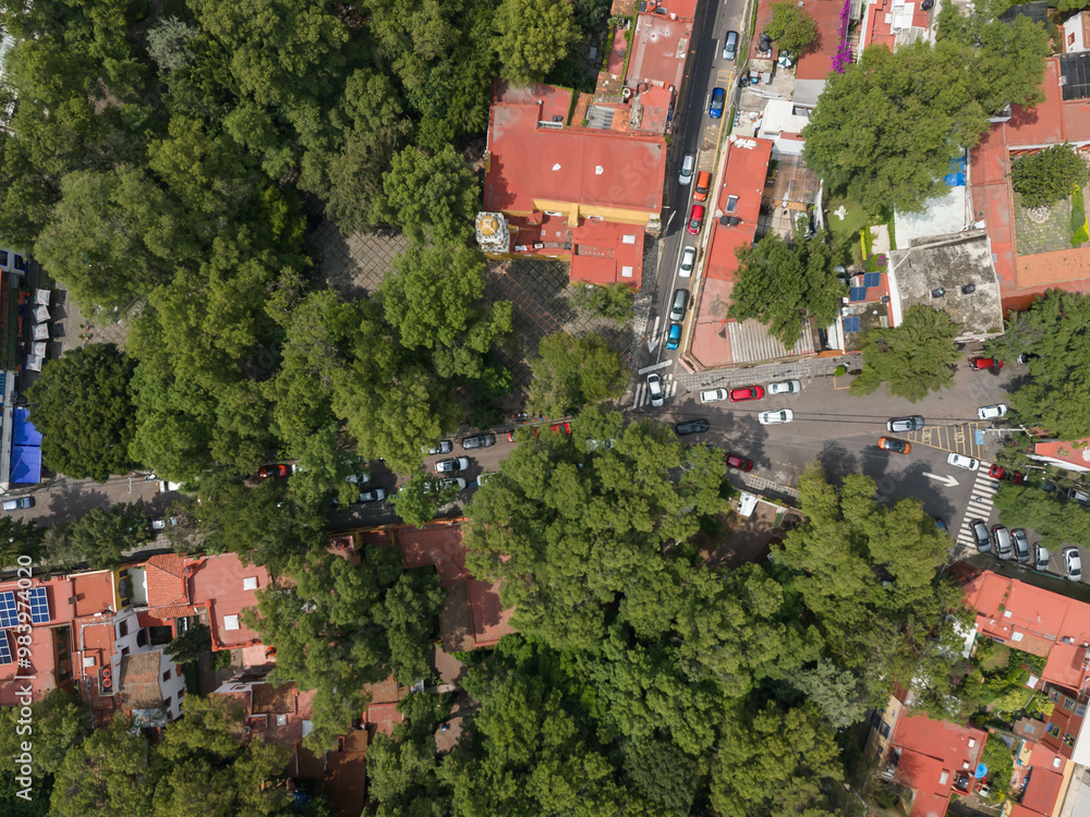 Aerial photographs capturing the landscape of Coyoacan, CDMX Stock ...