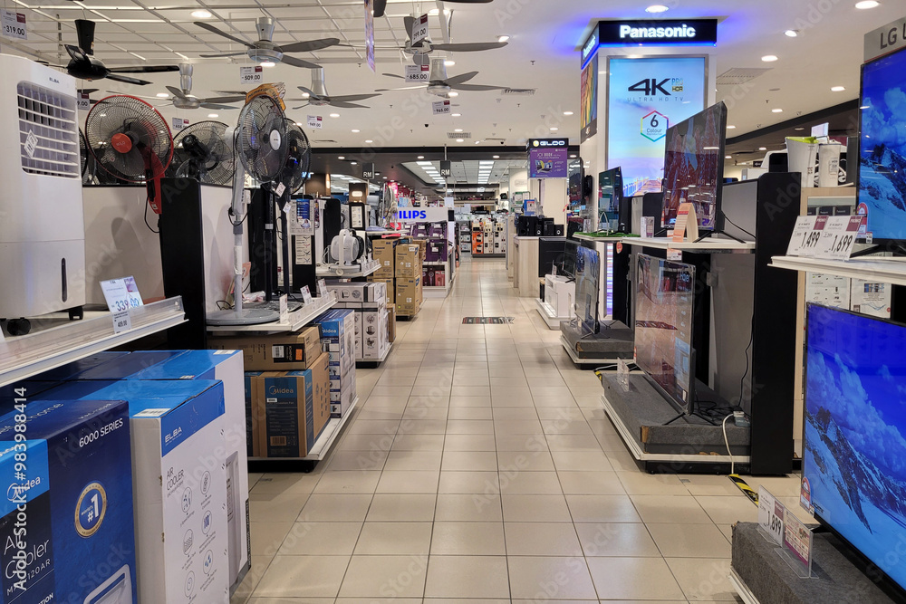 PENANG, MALAYSIA - 18 SEP 2024: View of various selection of household ...