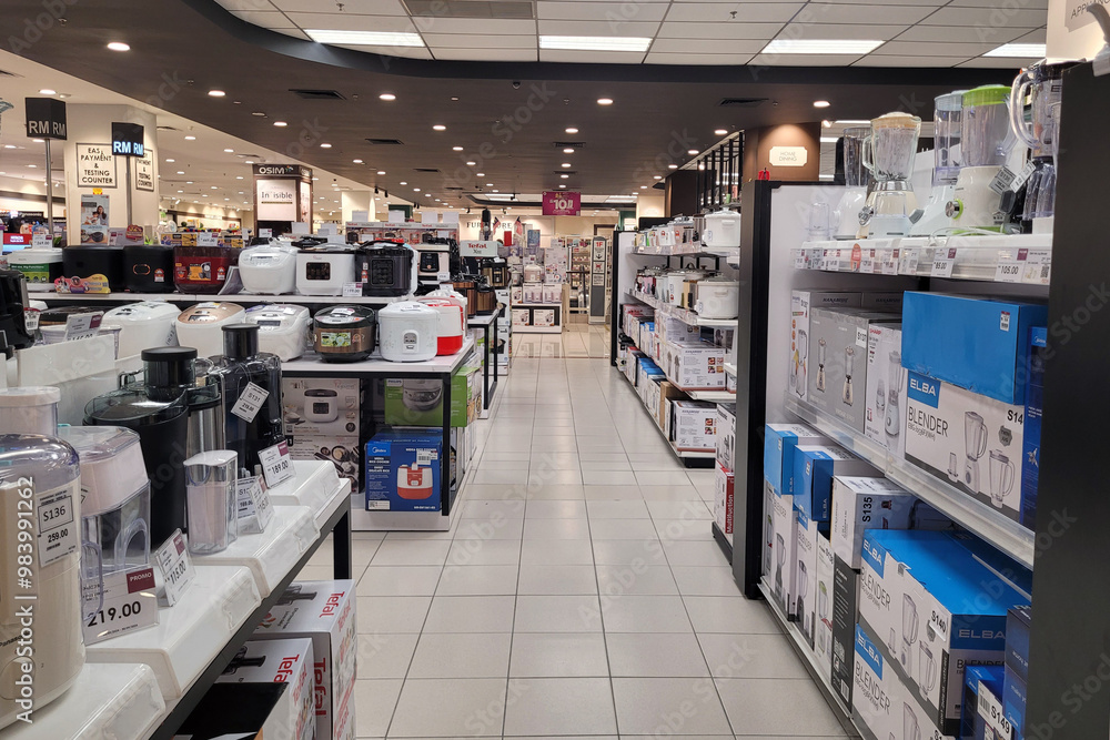 PENANG, MALAYSIA - 18 SEP 2024: Interior view of electronic and ...