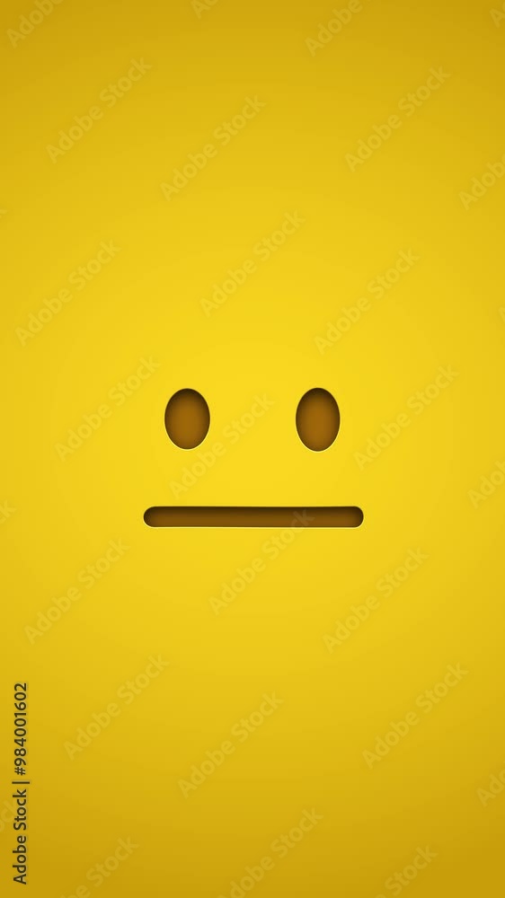 Animated colorful looping Neutral Face emoji background for apps or ad ...