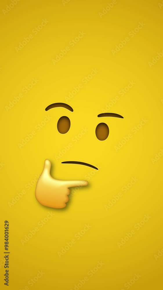 Animated colorful looping Thinking Face emoji background for apps or ad ...