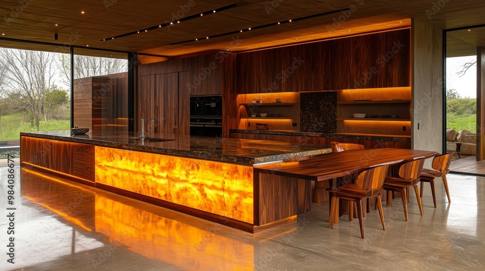 Compact modern kitchen featuring custom cabinetry and integrated ...