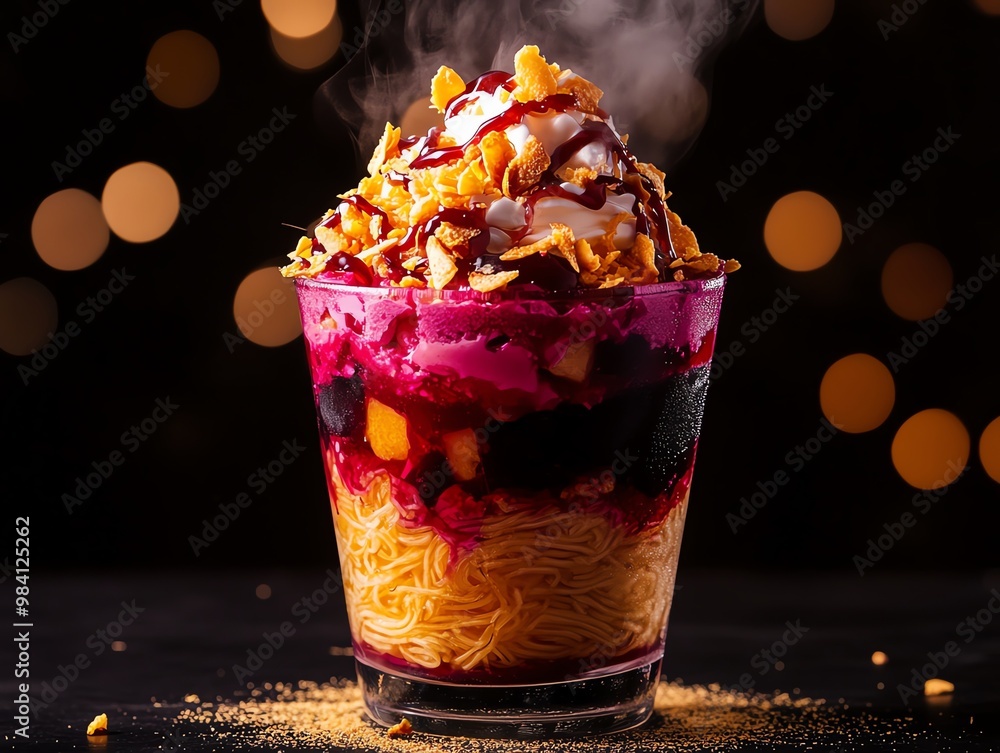 Pakistani falooda, a refreshing dessert made with vermicelli noodles ...
