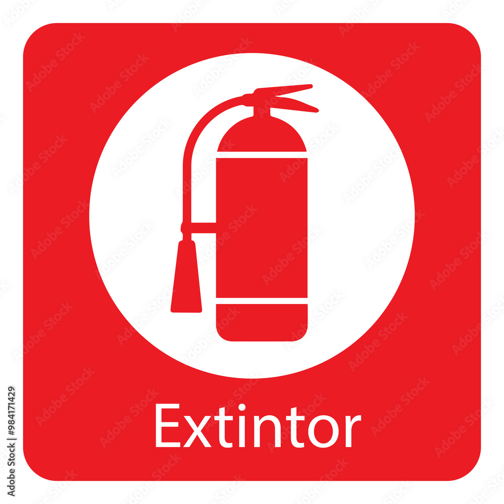 Extintor sign design for templates. Stock Illustration | Adobe Stock