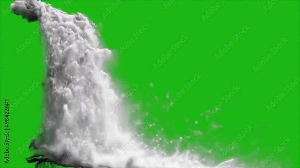 Video „water flowing from a fountain green screen video, chroma key, 4k ...