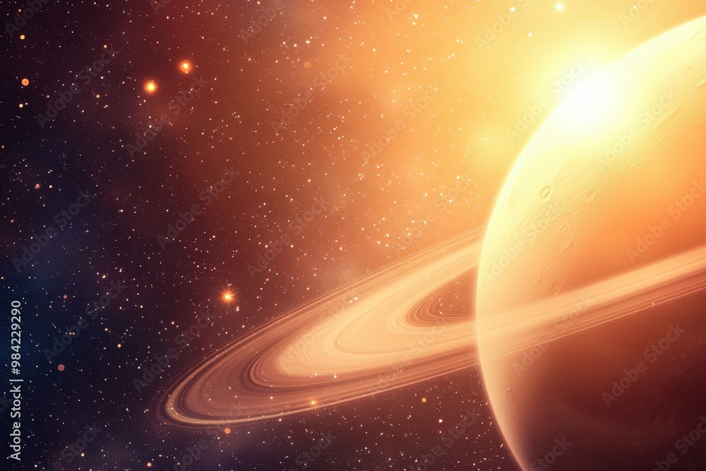 3D illustration of planets in deep space. High quality digital space ...