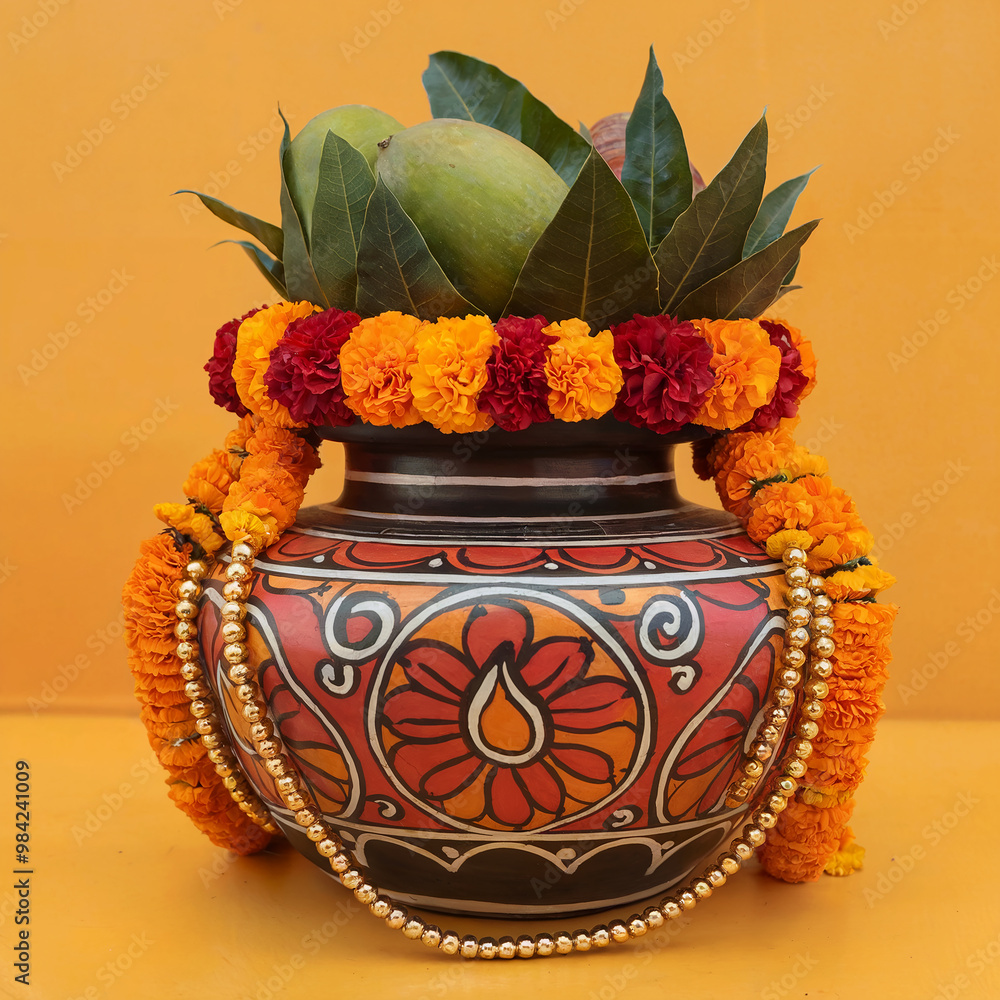High-Resolution Photo of a Kalash: Traditional Indian Ceremonial Pot ...