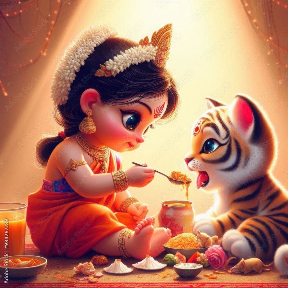 Cute Hindu Lord Maa Durga Baby Style, Navratri Maa Durga Baby Style ...