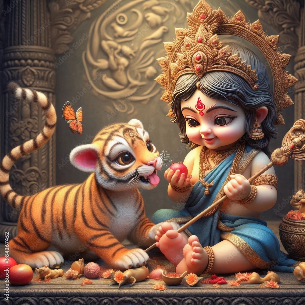 Cute Hindu Lord Maa Durga Baby Style, Navratri Maa Durga Baby Style ...