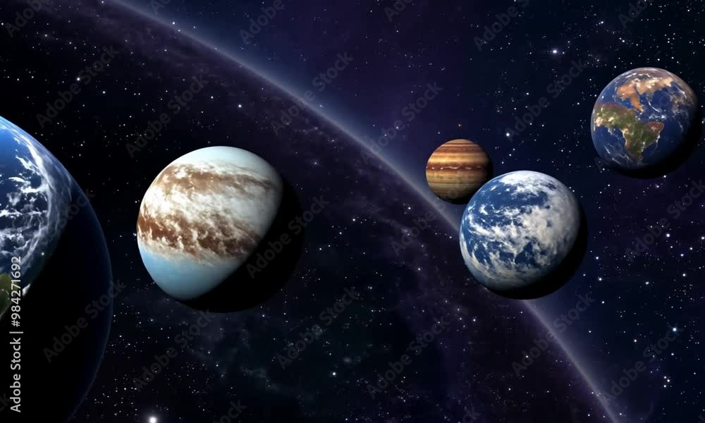 A realistic space background that features all the planets of our solar ...