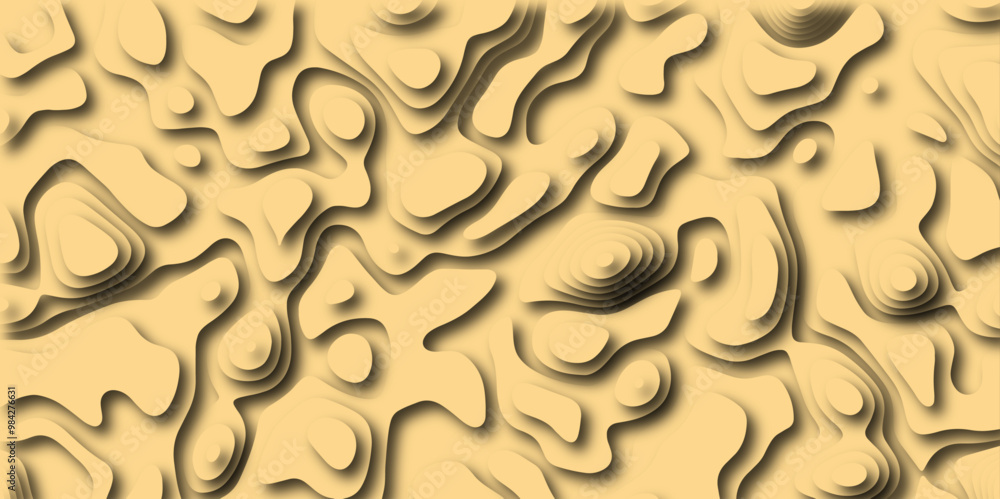 3D Woodcut Stylized Brown Woody topographic Contour Scheme and Terrain ...