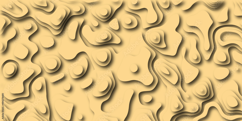 3D Woodcut Stylized Brown Woody topographic Contour Scheme and Terrain ...