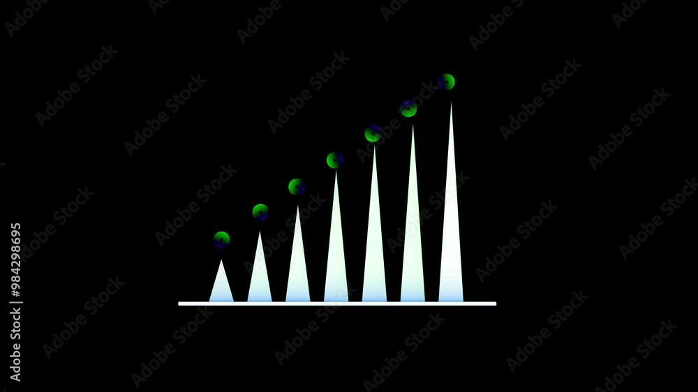 Digital Income Growth Line Graph – Tech Style Chart Showing ...