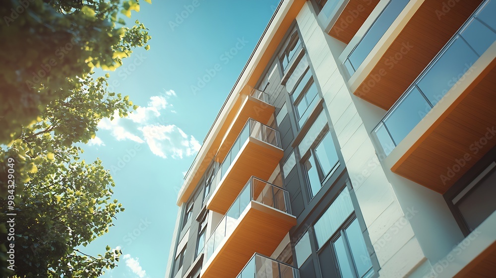 Apartment building mockup space and advertising billboard commercial ...