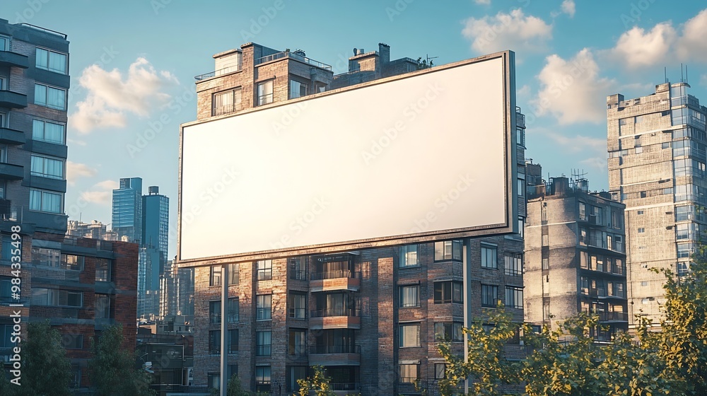 Apartment building mockup space and advertising billboard commercial ...