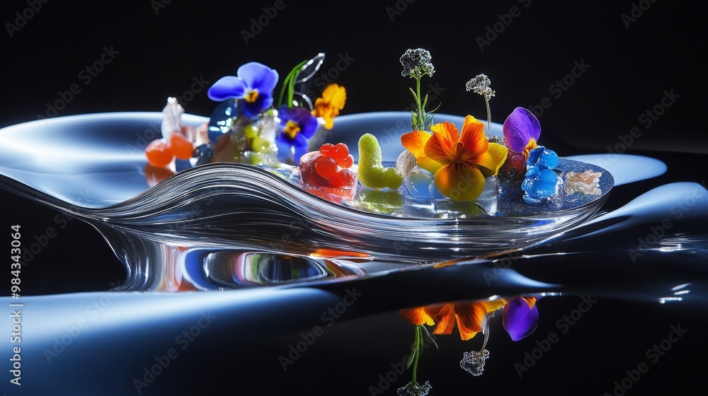 Elegant and futuristic food presentation with sophisticated plating ...