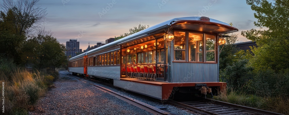 A vintage train car diner with James Hardie siding, repurposed to ...