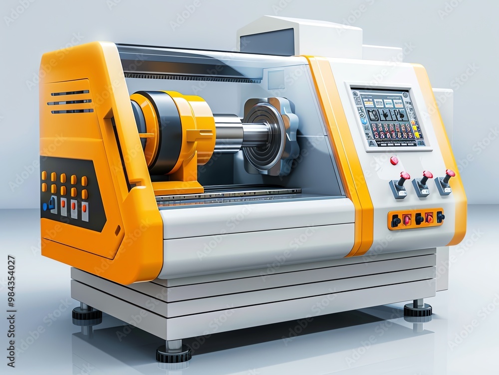 CNC machine with a digital control panel Stock Illustration | Adobe Stock