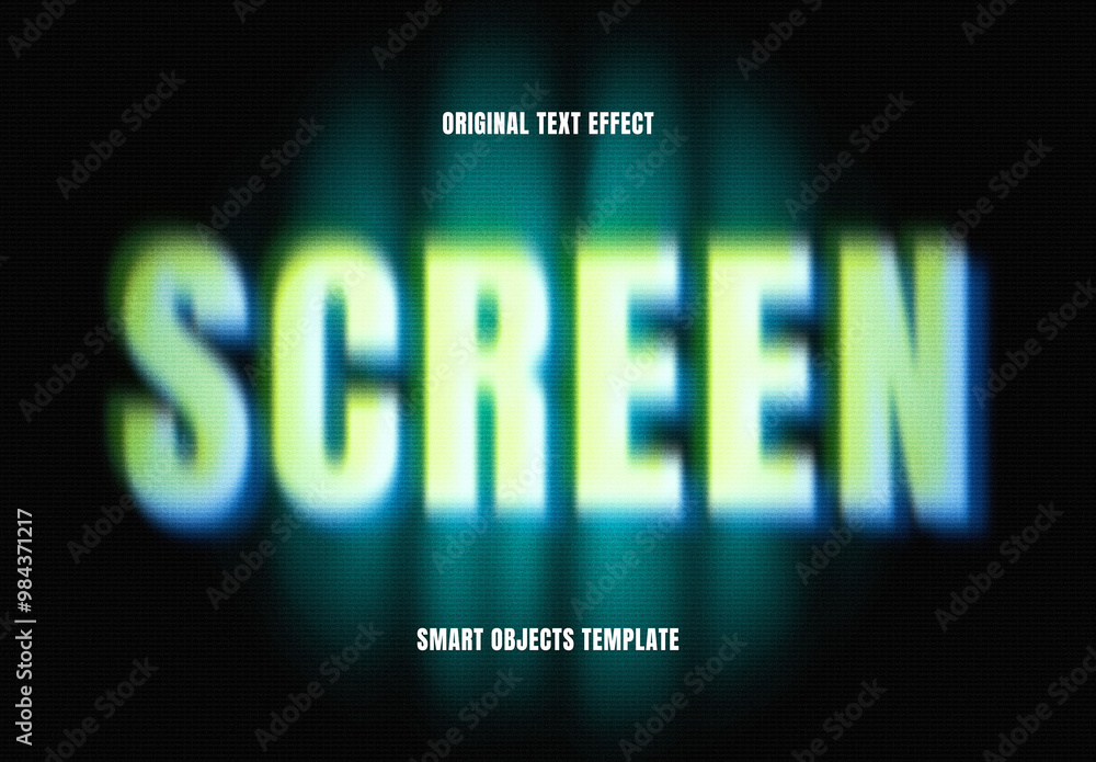 Fading CRT Text Effect Mockup Stock Template | Adobe Stock