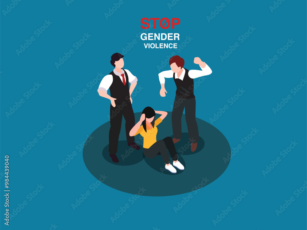 vStop Gender Violence Awareness Concept with Abused Woman and ...