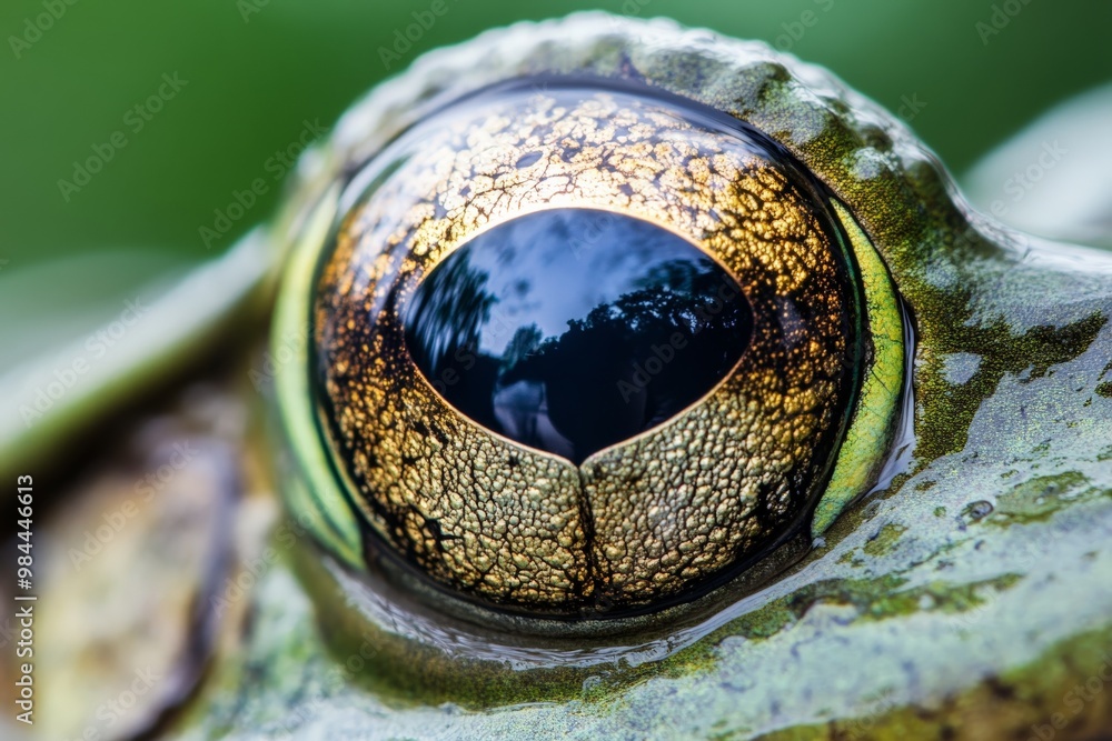 Macro photograph capturing the detailed structure and golden patterns ...
