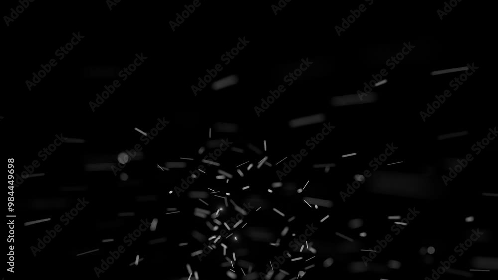 Looping animation of dust particles on a black background. Seamless ...