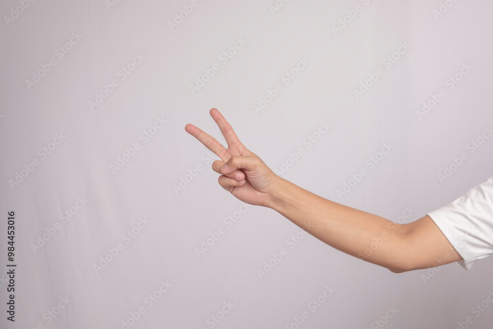 Deaf gesture "peace" with hands. "Peace" gesture in sign language ...